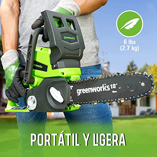Greenworks 24V 10" Chainsaw, 2.0Ah USB Battery and Charger