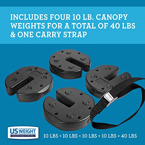 US Weight Tailgater Canopy Weights with No-Pinch Design for Easy, Safe Installation, and Removal to Secure Tents, Canopies, and Umbrellas at Outdoor Events