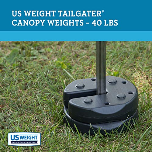 US Weight Tailgater Canopy Weights with No-Pinch Design for Easy, Safe Installation, and Removal to Secure Tents, Canopies, and Umbrellas at Outdoor Events