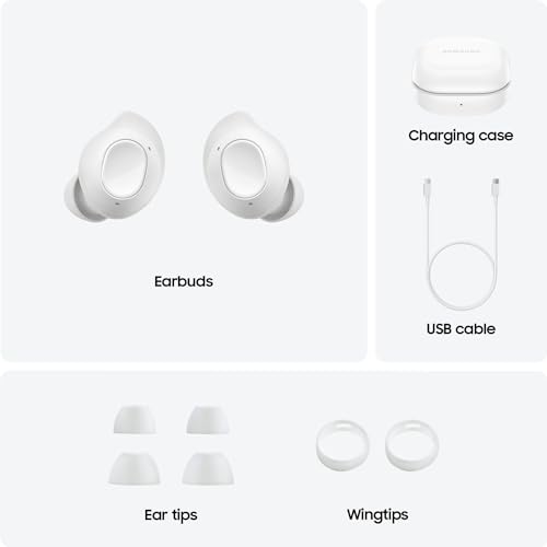 Samsung Galaxy Buds FE True Wireless Bluetooth Earbuds, Comfort and Secure in Ear Fit, Auto Switch Audio, Touch Control, Built-in Voice Assistant, White [US Version, 1Yr Manufacturer Warranty]