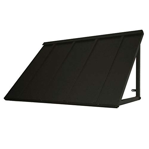 Awntech 6 ft. Houstonian Standing Seam Metal Door/Window Awning Fixed Outdoor Canopy 80 Inch W x 24 Inch Proj, Black