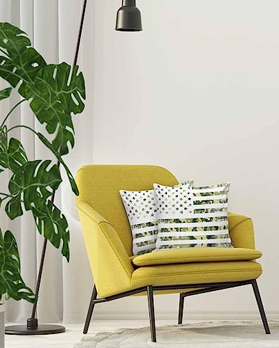 applebless Set of 2 Throw Pillow Covers Square for Home Decor, Camo 18x18 Inch Cotton Reversible Pillow Case Sofa Soft Cushion Cases for Bedroom Couch Bed Car Chair