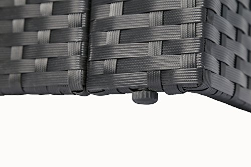 Baner Garden 4 Pieces Outdoor Furniture Complete Patio Cushion Wicker P.E Rattan Garden Set, Full, Black