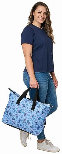 Disney Tote Duffel Bag Stitch Blue All Over Print Weekender Travel (Stitch Blue)