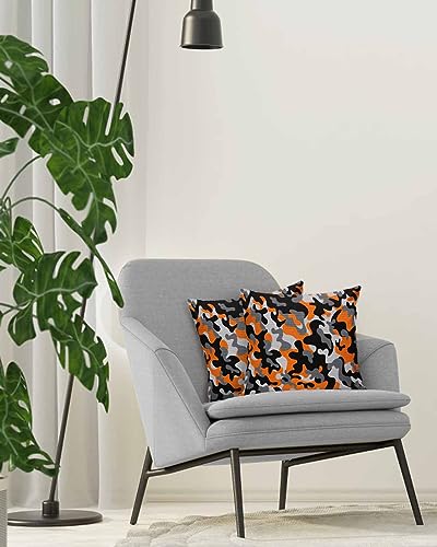 applebless Set of 2 Throw Pillow Covers Square for Home Decor, Camo 18x18 Inch Cotton Reversible Pillow Case Sofa Soft Cushion Cases for Bedroom Couch Bed Car Chair