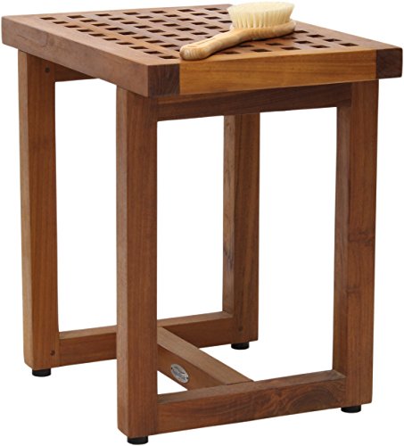 AquaTeak The Original 18" Grate Teak Shower Bench & AquaTeak Premium Teak Oil