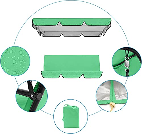 KFJZGZZ Replacement Cover Swing Ceiling Cloth Rain Cover Outdoor Awning Courtyard Patio Lawn & Garden Tree Swing for Adults Couch (0-Green, One Size)