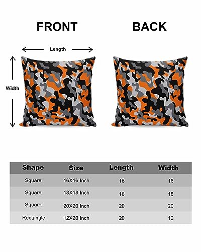 applebless Set of 2 Throw Pillow Covers Square for Home Decor, Camo 18x18 Inch Cotton Reversible Pillow Case Sofa Soft Cushion Cases for Bedroom Couch Bed Car Chair