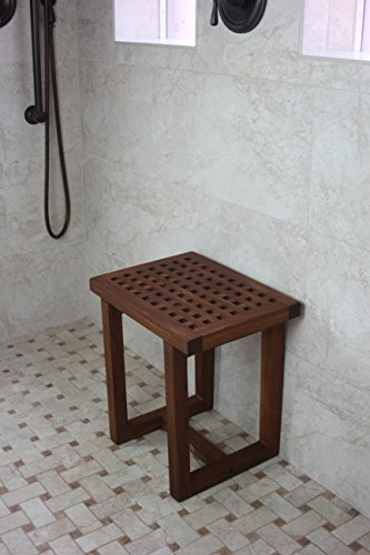 AquaTeak The Original 18" Grate Teak Shower Bench & AquaTeak Premium Teak Oil
