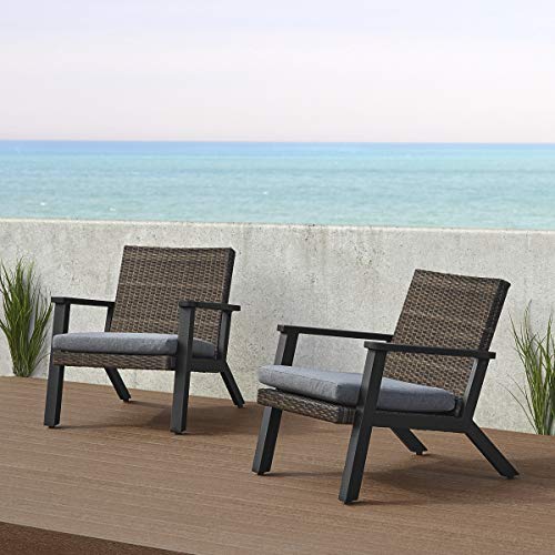 Real Flame 1120-BLK Norwood Set (2 Chairs), Brown/Gray Wicker