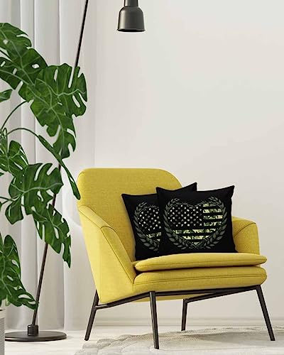 applebless Set of 2 Throw Pillow Covers Square for Home Decor, Camo 18x18 Inch Cotton Reversible Pillow Case Sofa Soft Cushion Cases for Bedroom Couch Bed Car Chair