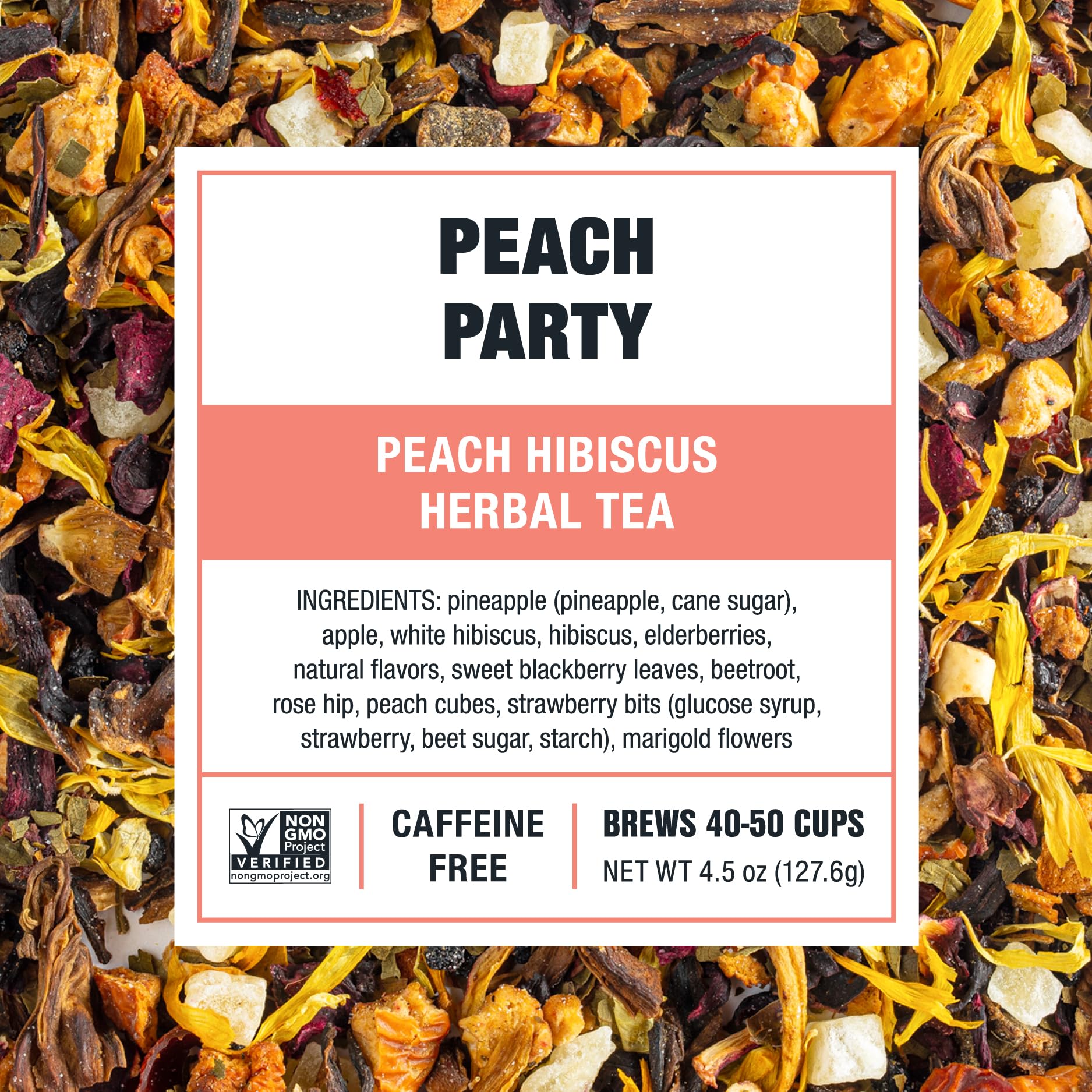 Tiesta Tea - Peach Party | Loose Leaf | Peach Hibiscus Herbal Infusion | Premium Blend | Non-Caffeinated Fruit Tea | Makes Hot or Iced & Up to 50 Cups | 4.5oz Refillable Tin