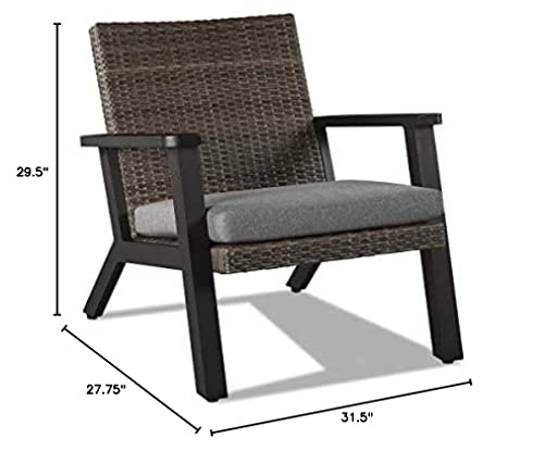 Real Flame 1120-BLK Norwood Set (2 Chairs), Brown/Gray Wicker