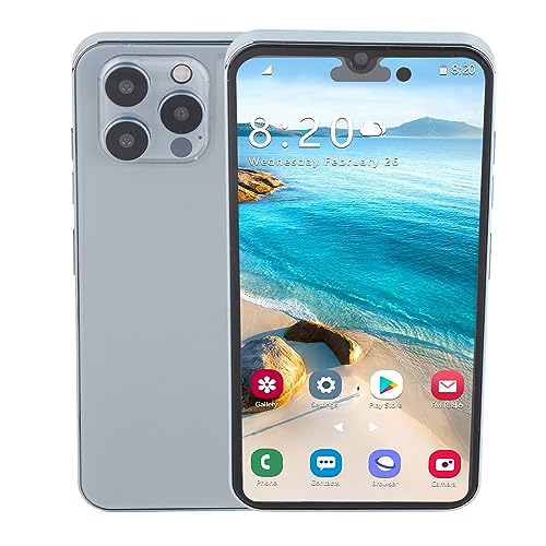 PUSOKEI Unlocked Smartphone, Cell Phone, 6.1in IPS Large Screen, 4GB RAM 64GB ROM, 11, 8MP+16MP Camera, 5G WiFi, 4G Network, Face Unlock, 4000mAh Battery (Blue)