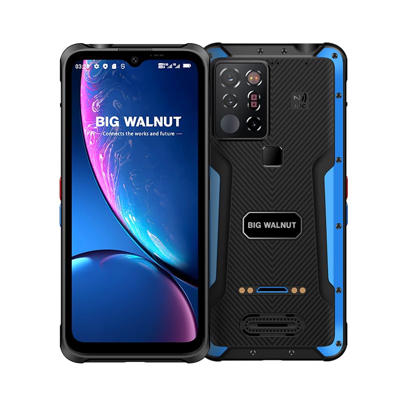 BIG WALNUT B3 2023 5G Unlocked Smartphone, 17GB+256GB Rugged Smartphone, 66W/10800mAh Battery Cell Phone, 120Hz 6.58" 108MP Camera Rugged Phone, 24MP Night Vision, IP68 Waterproof, NFC