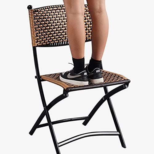 GFHLP Garden Chairs Table Set Rattan Furniture Dining Folding Chairs Lazy Lounge Chair Balcony Summer Chair Home Backrest Dining Table (Size : Small)