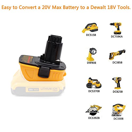 Replacement DCA1820 Battery Adapter Compatible with Dewalt 18V to 20V Tools (1 Pack)