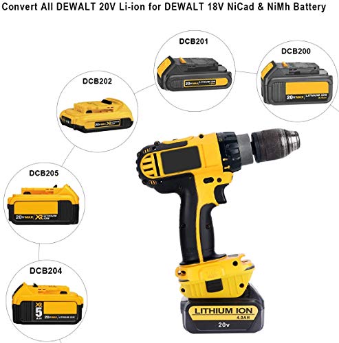 Replacement DCA1820 Battery Adapter Compatible with Dewalt 18V to 20V Tools (1 Pack)