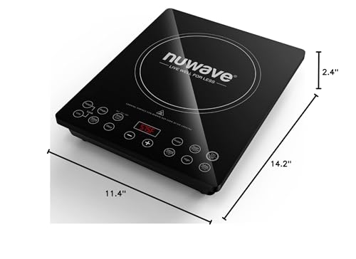 Nuwave Pro Chef Induction Cooktop, Portable, Large 8” Heating Coil, Temp Settings from 100°F - 575°F, Perfect for Commercial & Professional Settings, NSF-Certified, Shatter-Proof Ceramic Glass Surface