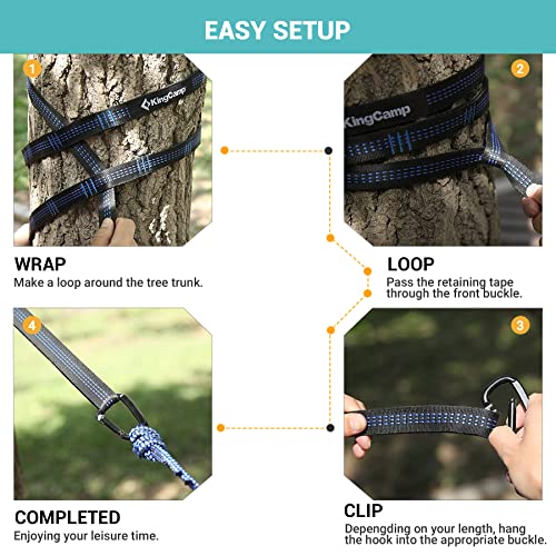 KingCamp Double Mesh Hammock, Camping Hammock Breathable Portable Outdoor/Indoor Hammocks Tree Hammock for Camping Backpacking, Hiking, Backyard, Beach Support to 440lbs with 2 Tree Straps (Cyan)