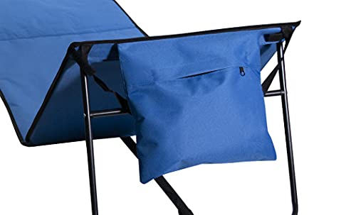 Eternal Living Beach & Lawn Lounge Chair Portable Reclining Lounger with Frame Foldable Mat, Set of 2 Blue