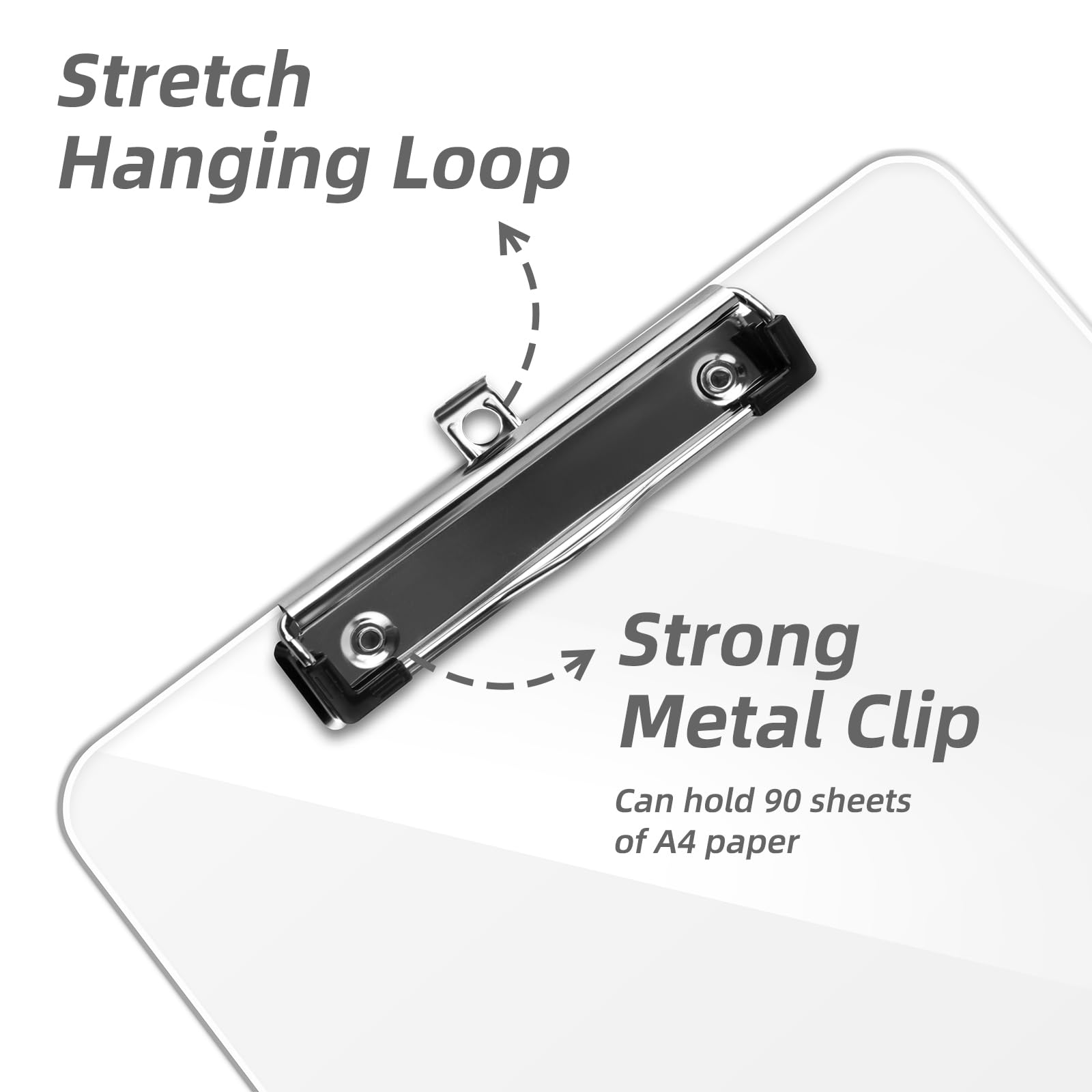 Macroclo Plastic Clipboards, A4 Acrylic Clear Board 8.5x11 for Classroom, Students, Transparent Letter Size 9" x 12.5" with Low Profile Clip, Office & School Supply
