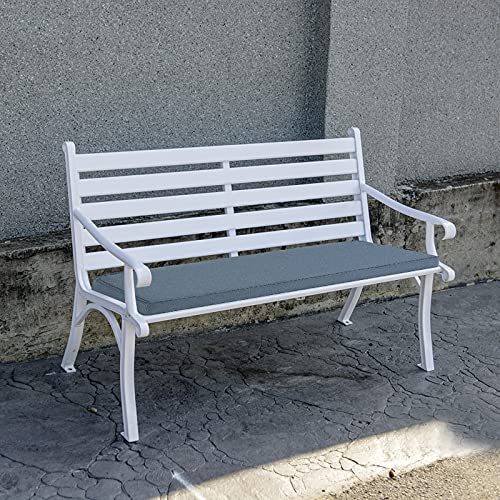 VINGLI Outdoor Bench Cushion 43x18x3 inch Waterproof Fabric Swing Settee Pad Mat with Fixed Ties, Navy Blue …