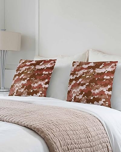applebless Set of 2 Throw Pillow Covers Square for Home Decor, Camouflage Netting Camo 18x18 Inch Cotton Reversible Pillow Case Sofa Soft Cushion Cases for Bedroom Couch Bed Car Chair