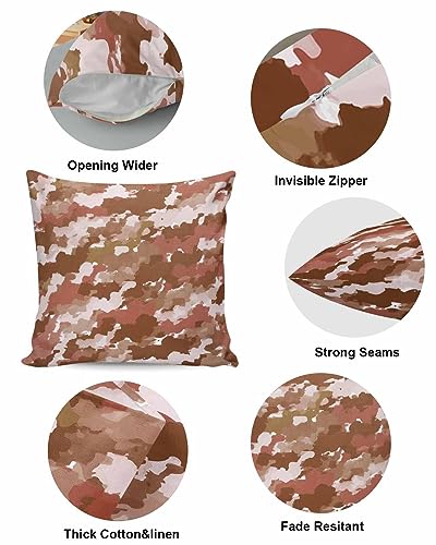 applebless Set of 2 Throw Pillow Covers Square for Home Decor, Camouflage Netting Camo 18x18 Inch Cotton Reversible Pillow Case Sofa Soft Cushion Cases for Bedroom Couch Bed Car Chair