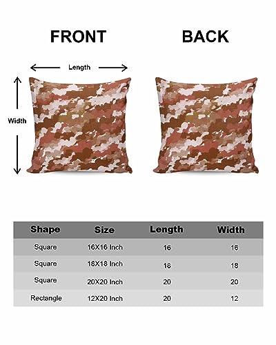 applebless Set of 2 Throw Pillow Covers Square for Home Decor, Camouflage Netting Camo 18x18 Inch Cotton Reversible Pillow Case Sofa Soft Cushion Cases for Bedroom Couch Bed Car Chair
