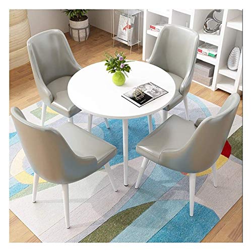 Office Business Hotel Lobby Dining Table Set, Office Negotiation Table and Chair Combination Business Meeting Small Round Table Lounge Home Balcony Living Room Pet Shop (Color : Blue) ( Color : Grey )