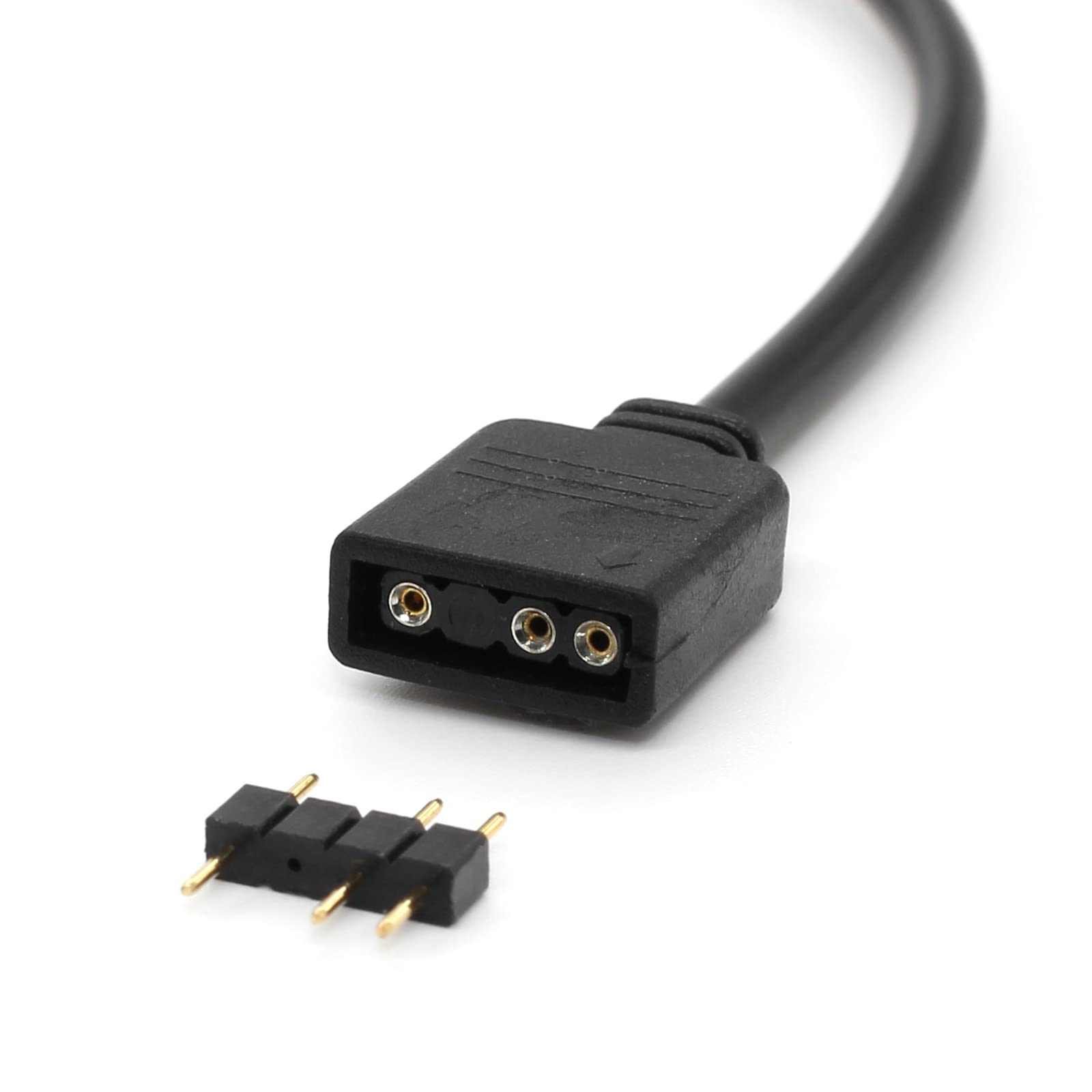 Jstincal (3-Pack) ARGB Extension Cable, 5V 3-Pin Addressable RGB Extension Cable, 1-to-1 Female to Female ARGB Cable for Extend Computer PC ARGB Fans/ARGB LED Lights, 30cm / 11.8in