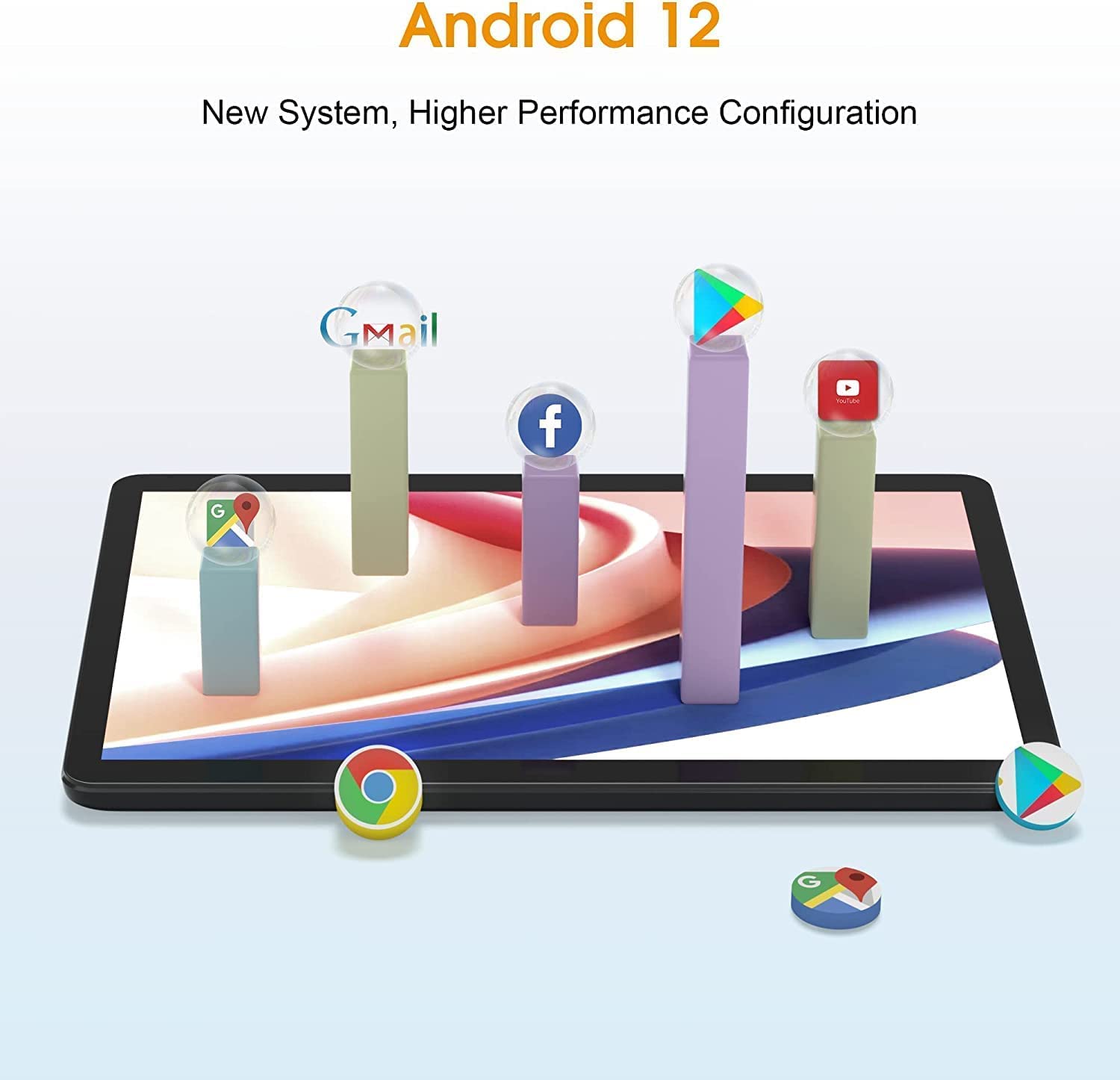 SGIN 10.1 Inches Tablet, Android 12 A133 Quad-Core Processor 1.6GHz, 2GB RAM 64GB ROM, IPS Touch Screen HD 2+5MP Dual Camera, Large Capacity Battery, WiFi, Bluetooth, TF Card 32GB Expansion, Black