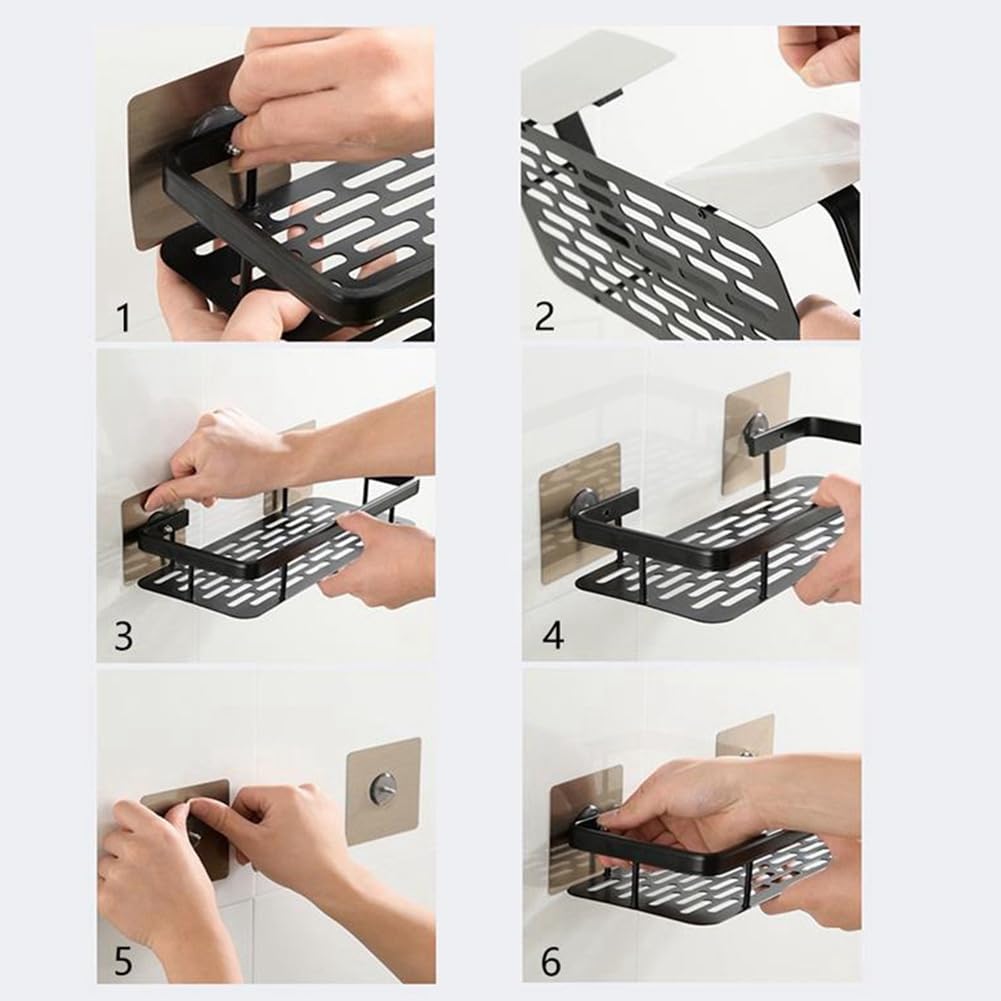 Smala 1Pcs No-Drill Wall Mount Corner Shelf Holder Toilet Makeup Organizer for Shampoo