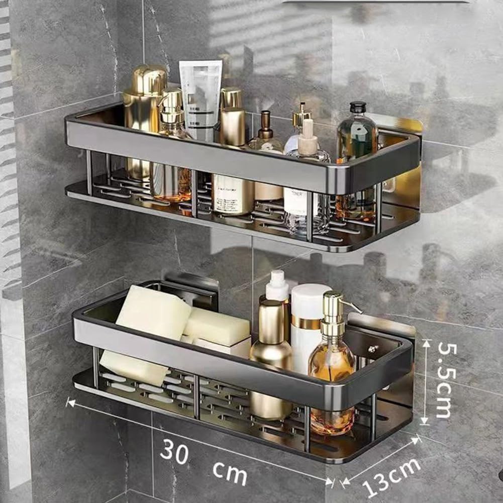 Smala 1Pcs No-Drill Wall Mount Corner Shelf Holder Toilet Makeup Organizer for Shampoo