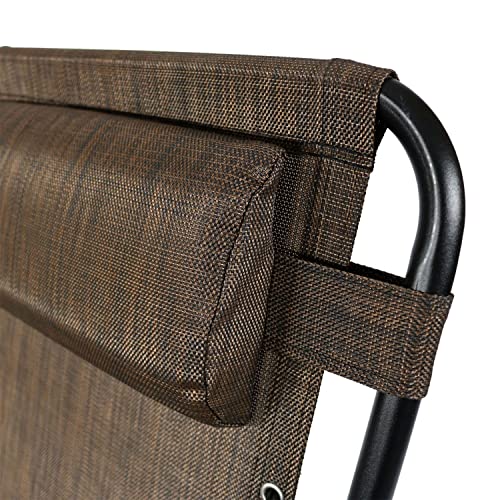 Sunnydaze Outdoor XL Zero Gravity Chair 2 Pack with Pillow and Cup Holder Folding Patio Lawn Recliner Dark Brown Set of 2