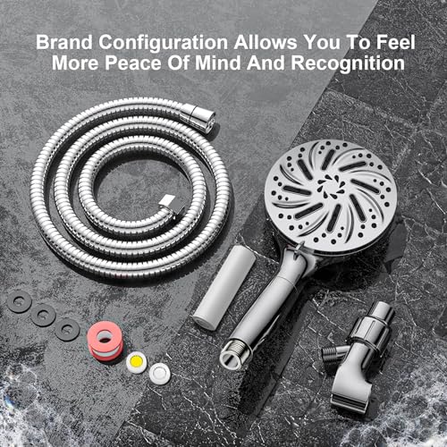 High Pressure Shower Head with Handheld - Filtered Shower Head with Pause and Jet ๐๐ Modes, Removable Powerful Pressure Hand Held Showerhead with Extra Long Hose and Detachable Filter