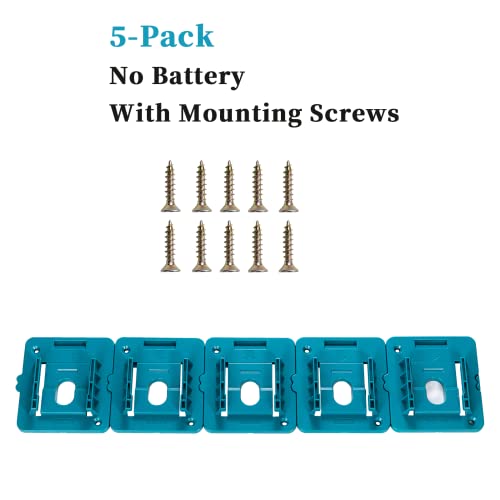 Crtbelfy Battery Holder Mount for Makita 18V Battery Dock Holder Fit for BL1860 BL1850 BL1840 BL1830 Batteries - 5 Pack