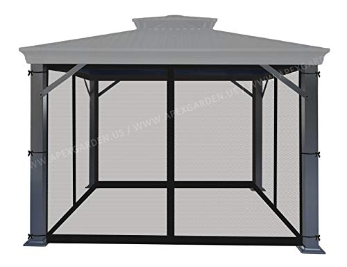APEX GARDEN 10-ft x 10-ft Gazebo Replacement Mosquito Screen Netting (Black)