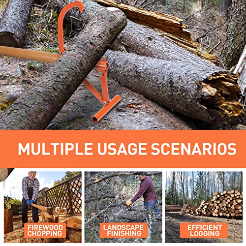 Timberjack Wood Log Lifter 49" Wood Handle , Steel Timberjack ,Heavy-Duty Steel Log Jack