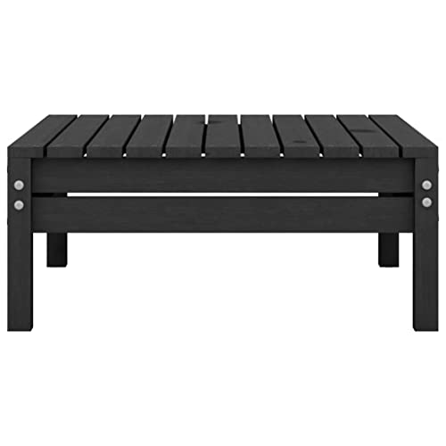 vidaXL Patio Footstool Black Solid Pinewood