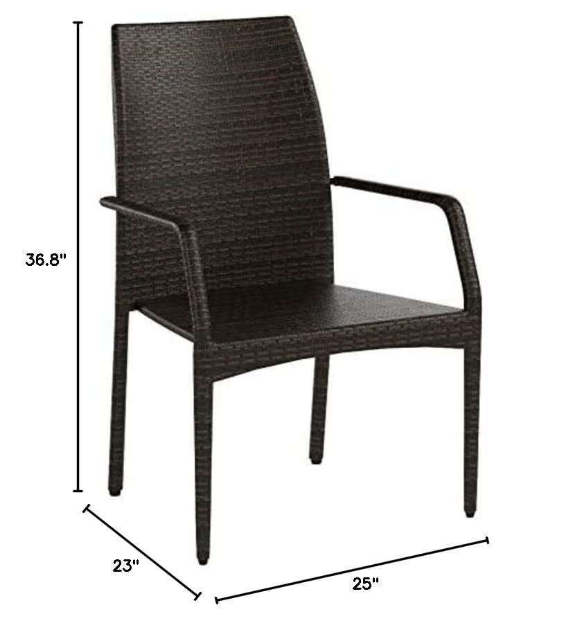 Christopher Knight Home Bridget Outdoor Wicker Stacking Patio Chairs, 2-Pcs Set, Multibrown
