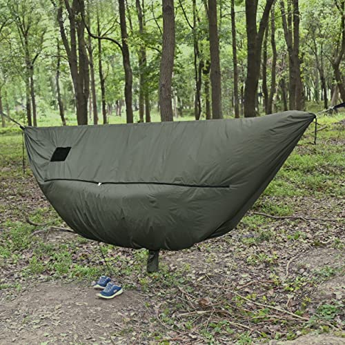 Onewind Premium Hammock Zipper Windsock for Zipper Netted Hammock, Hammock Winter Sock for Wind Blocker, Lightweight and Wind-Resistant Protector for Cold Weather, OD Green