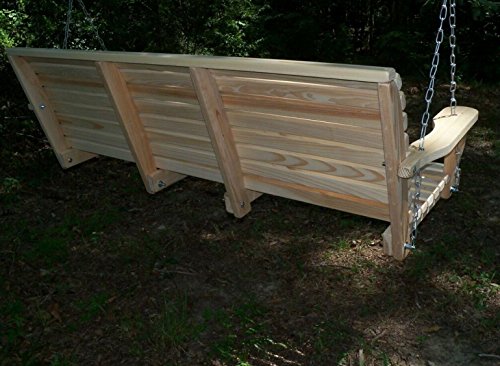 Ecommersify Inc 5 Five Feet Ft Made in The USA Rot Resistant Cypress Lumber Roll Back Porch Swing with Swing-Mate™ Comfort Springs