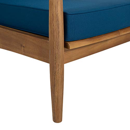 Willowbrook Outdoor Club Chair with Cushion - Acacia Wood - Teak (Set of 2)