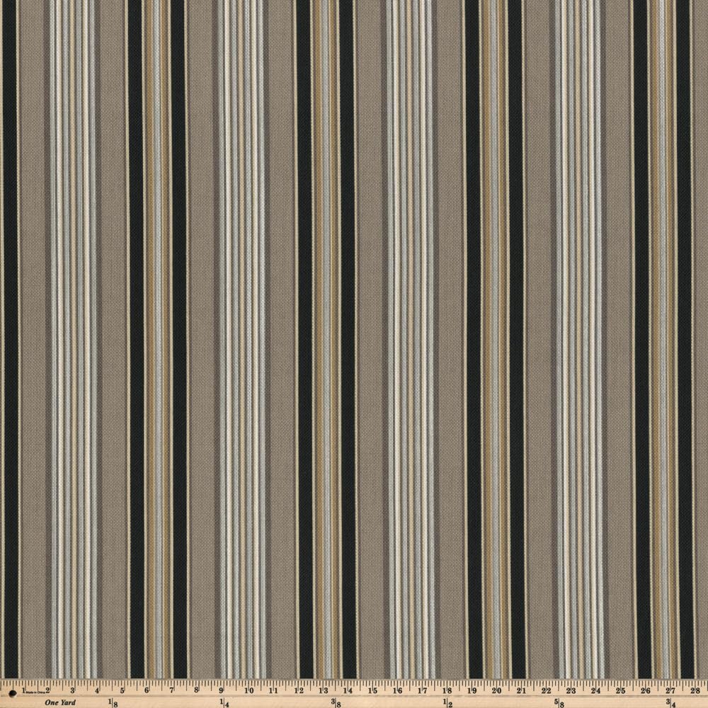 Pillow Perfect Outdoor/Indoor Getaway Stripe Onyx Oversized Lumbar Pillows, 24.5" x 16.5", Black, 2 Count
