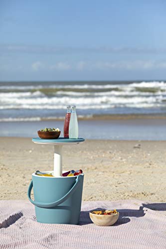 Keter Go Bar 4.2 Gallon Beer and Wine Cooler with Handle and Pop Up Outdoor Table - Perfect for Your Patio, Picnic, and Beach Accessories, Teal