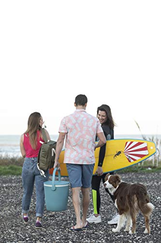 Keter Go Bar 4.2 Gallon Beer and Wine Cooler with Handle and Pop Up Outdoor Table - Perfect for Your Patio, Picnic, and Beach Accessories, Teal