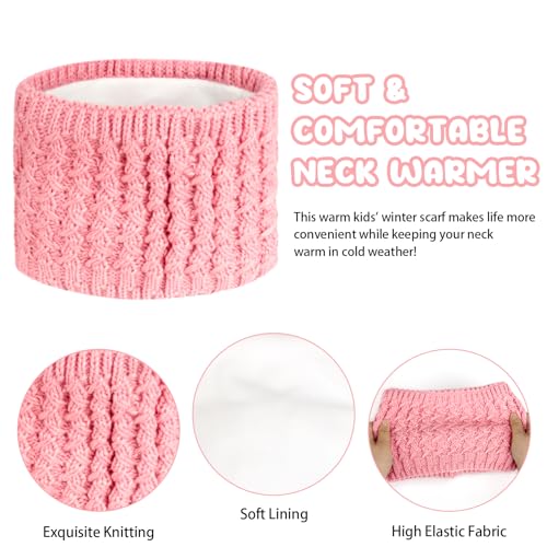 Kids Winter Beanie Hat Scarf Touchscreen Gloves Set, Fleece Lining Boys Girls Winter Hat Neck Warmer Gloves for 1-6 Years