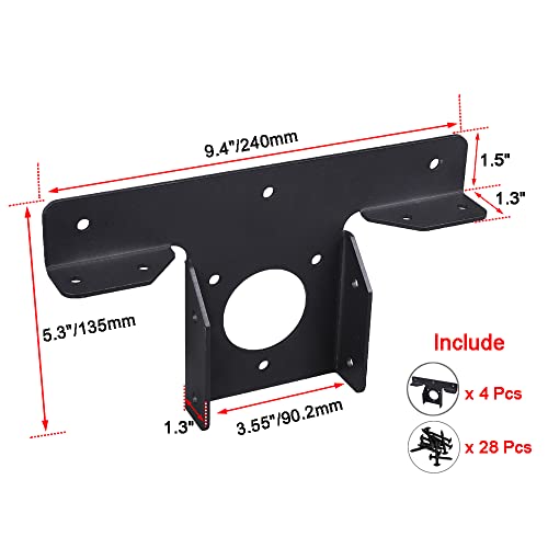 Chooglkj 2Pcs Heavy Duty Pergola Corner Brackets Extension 3-Way T Brackets for 4x4 (Actual:3.5 Inch) Post Bracket Pergola Gazebo Kit (2)